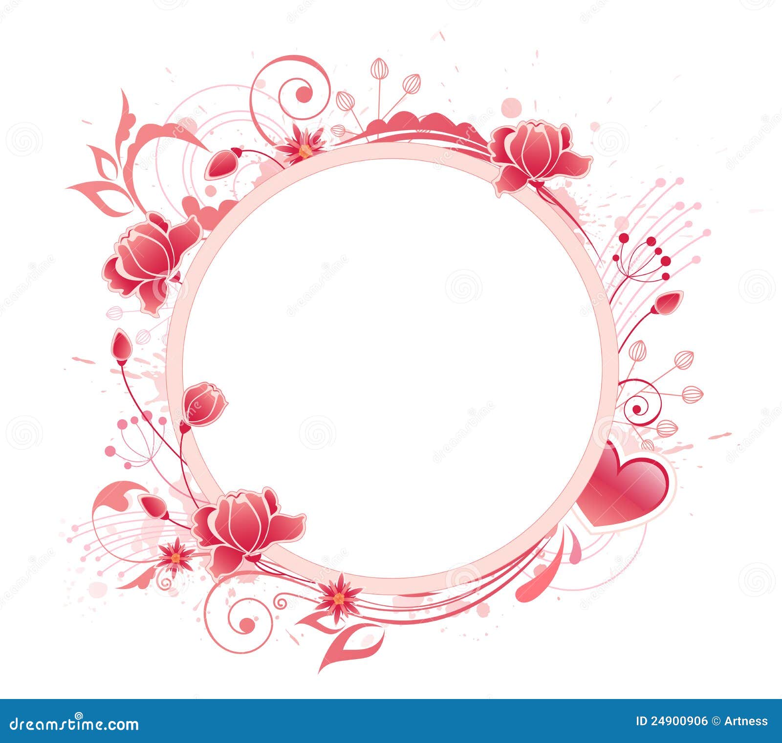 Banner with red rose stock vector. Illustration of swirl - 24900906