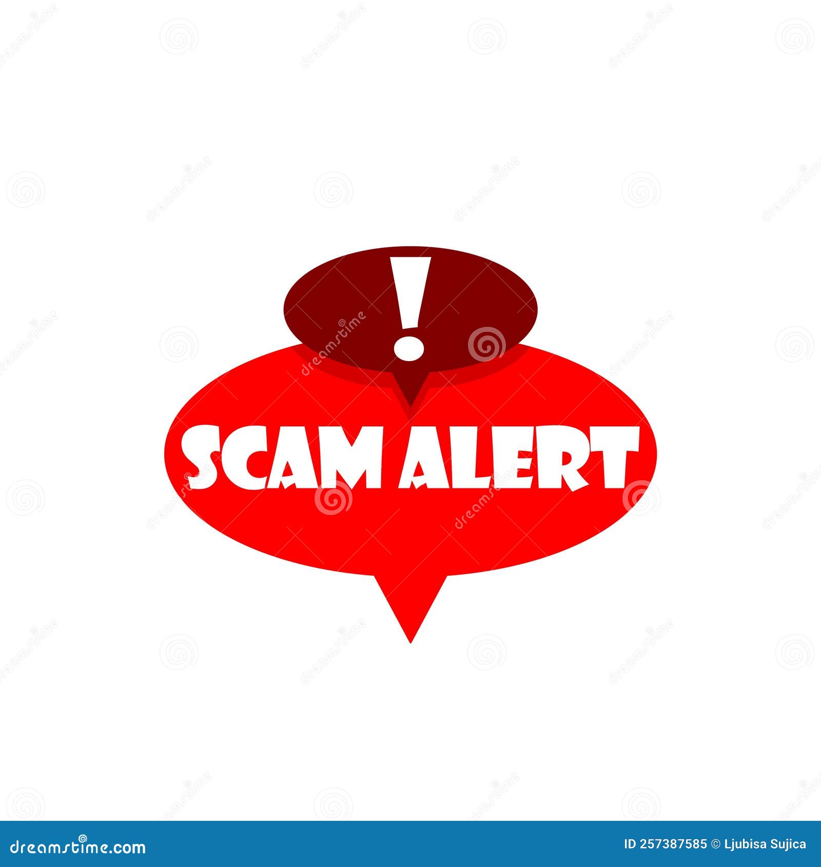 Banner With Red Scam Alert. Attention Sign. Cyber Security Icon ...