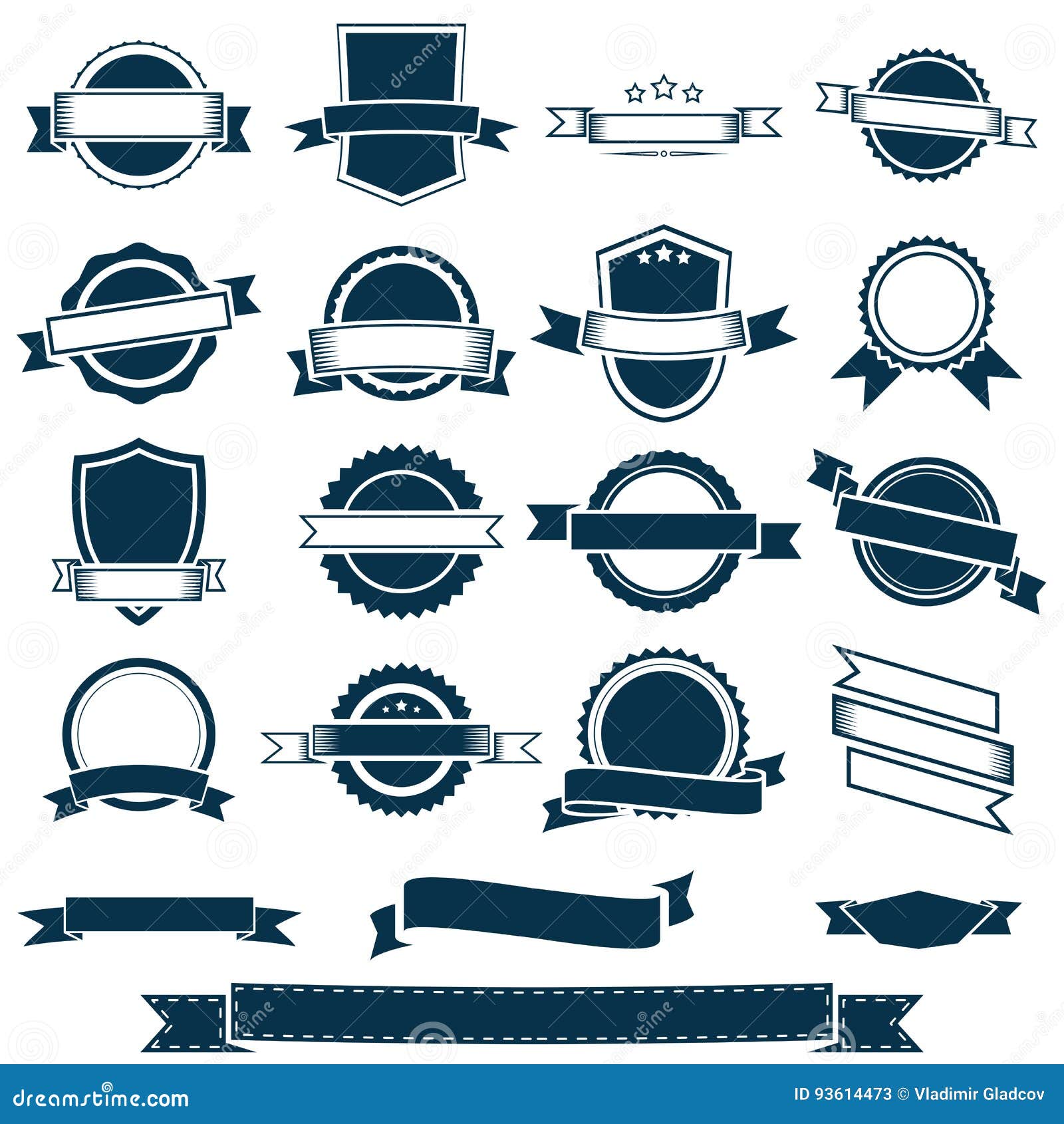 Banner Ribbons, Labels and Emblems Stock Vector - Illustration of label ...