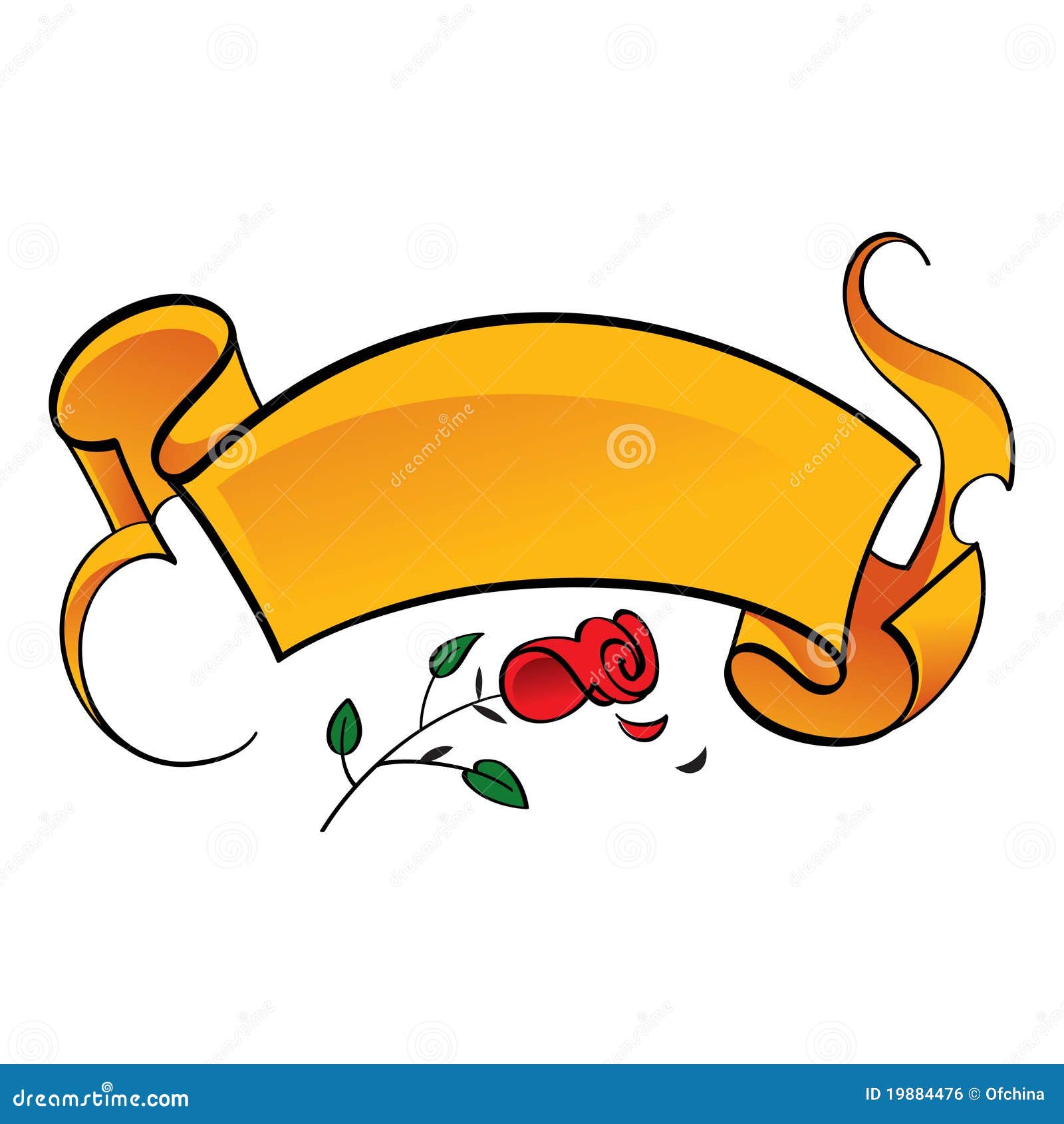 Banner and Rose stock vector. Illustration of clip, decorative - 19884476