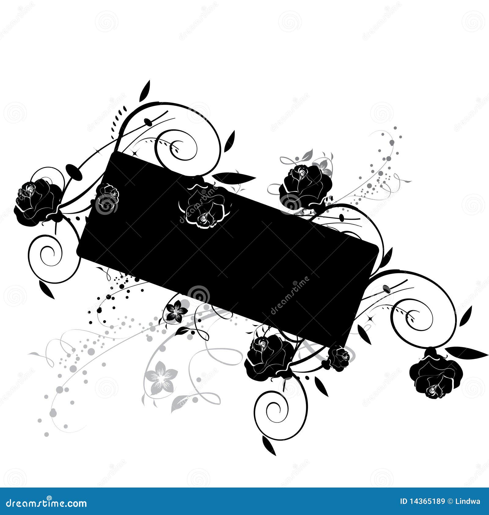 Banner with roses stock illustration. Illustration of rose - 14365189