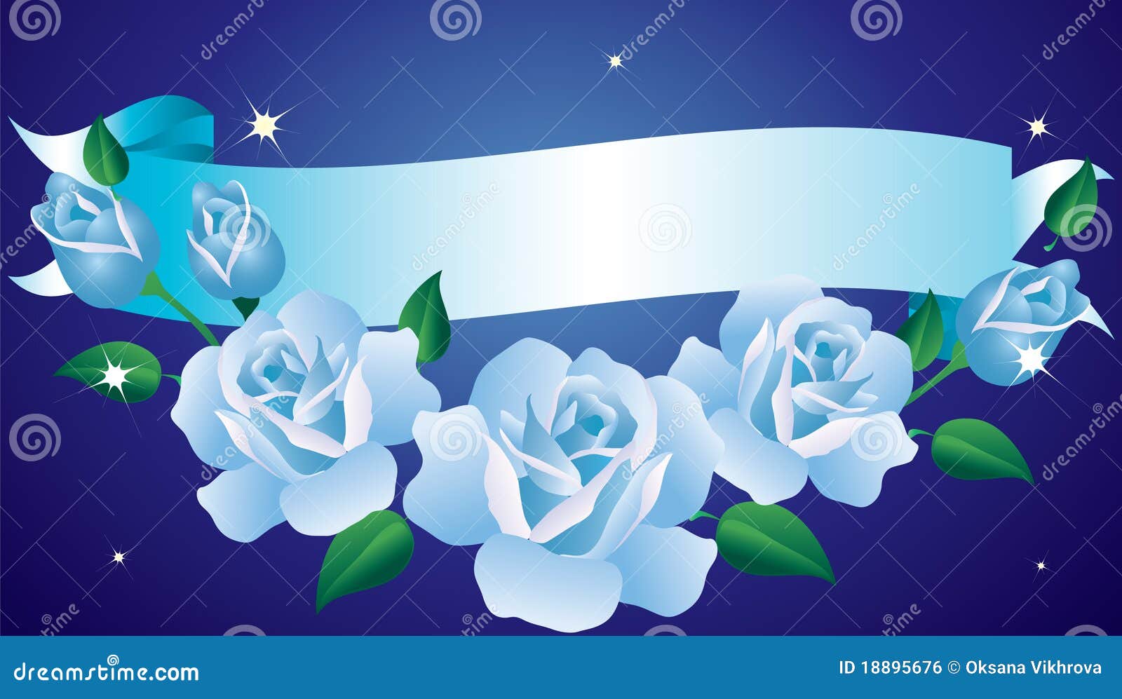 Banner and roses. stock vector. Illustration of painting - 18895676