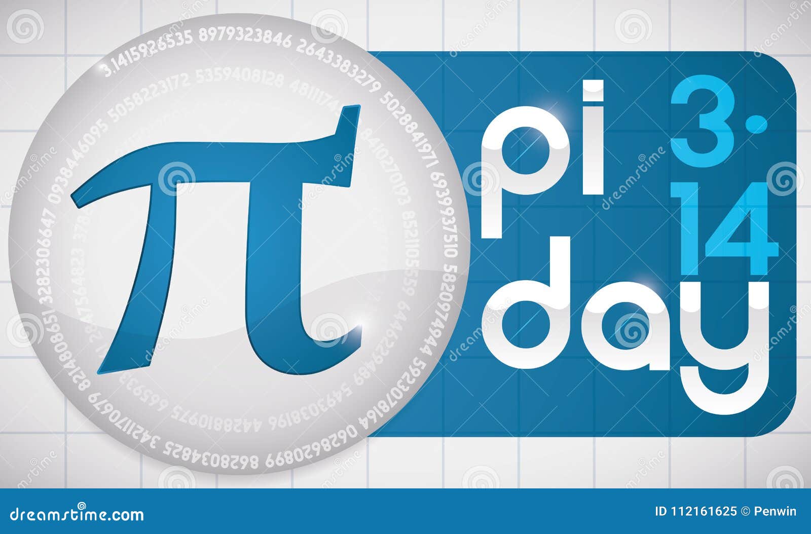 Pi Symbol Over Blue Label with Sign for Pi Day, Vector Illustration ...