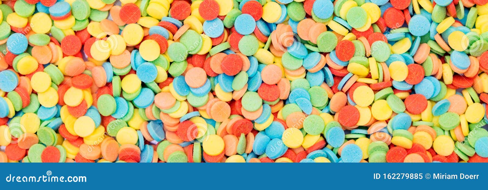 Banner with Round Candy Sprinkles or Sugar Confetti Stock Image - Image ...