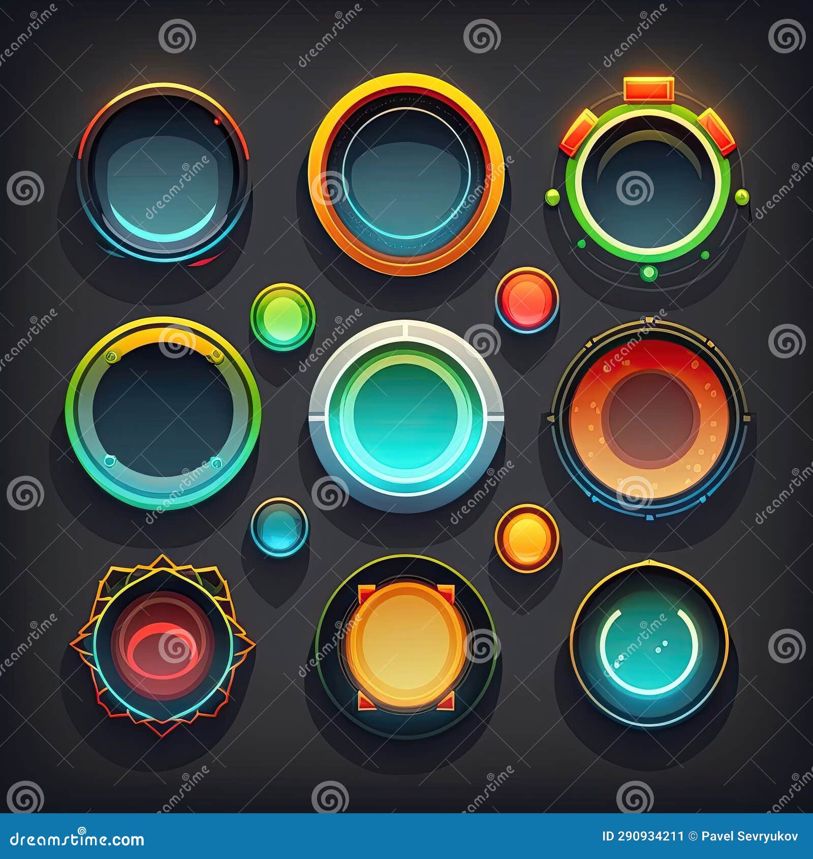 Banner Round Frame Game Ai Generated Stock Illustration - Illustration ...