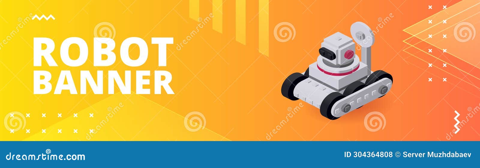 Banner with Rover Robot for Print and Design. Vector Illustration ...