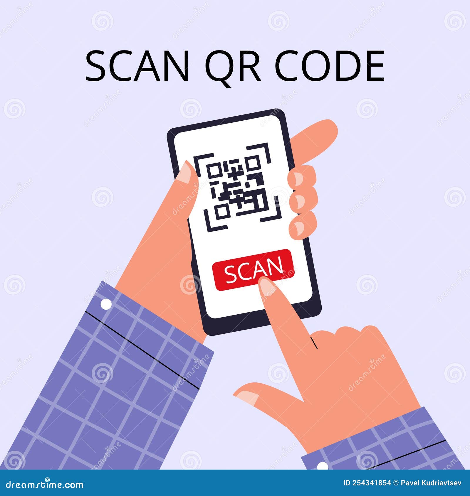 Banner about Scan QR Code Flat Style, Vector Illustration Stock Vector ...