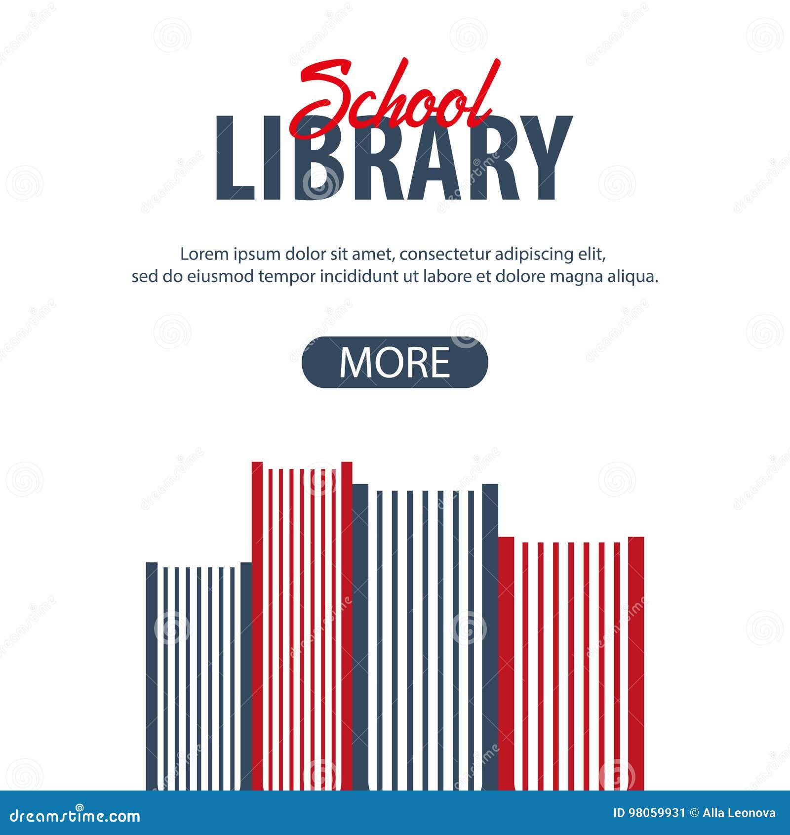 Banner School Library. Stack of Books. Vector Illustration. Stock ...
