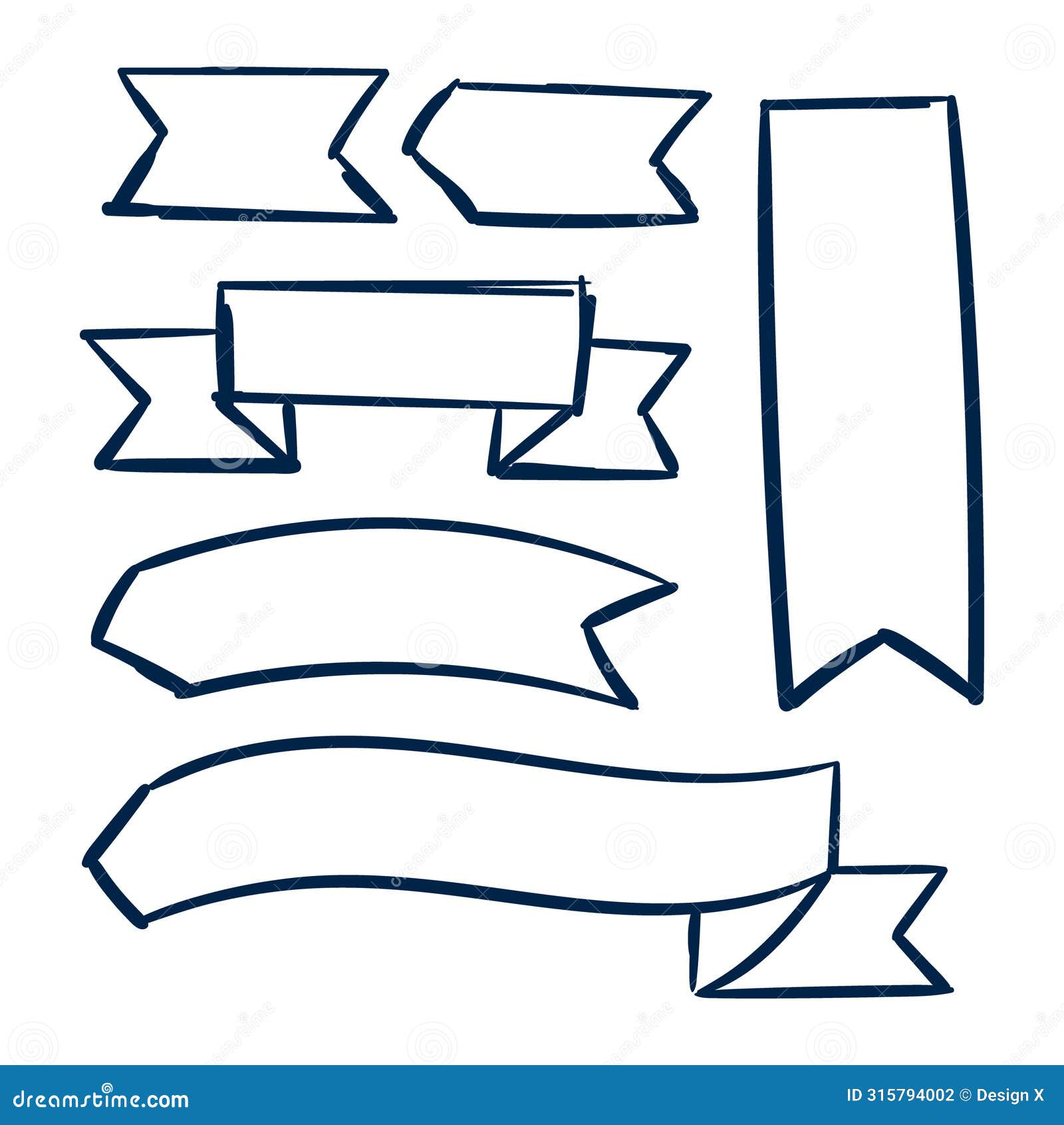 Banner Scribble. Hand Drawn Banner Scribbles Set Vector Scribble Pen ...