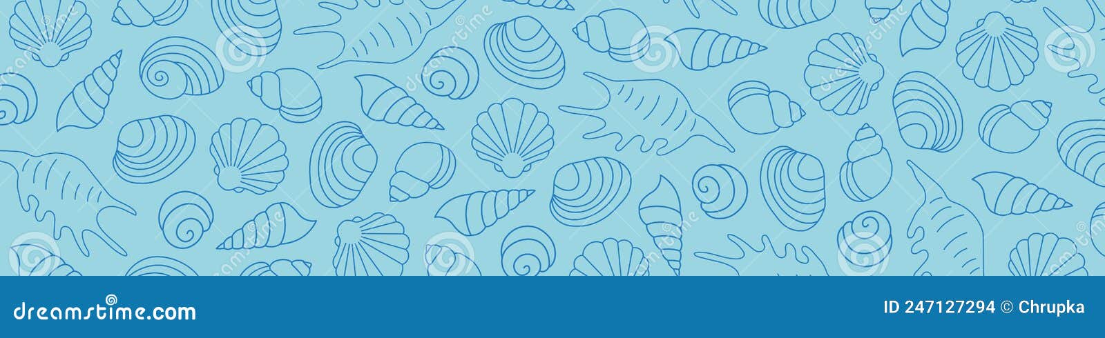 Banner with Sea Shells Pattern Stock Vector - Illustration of design ...