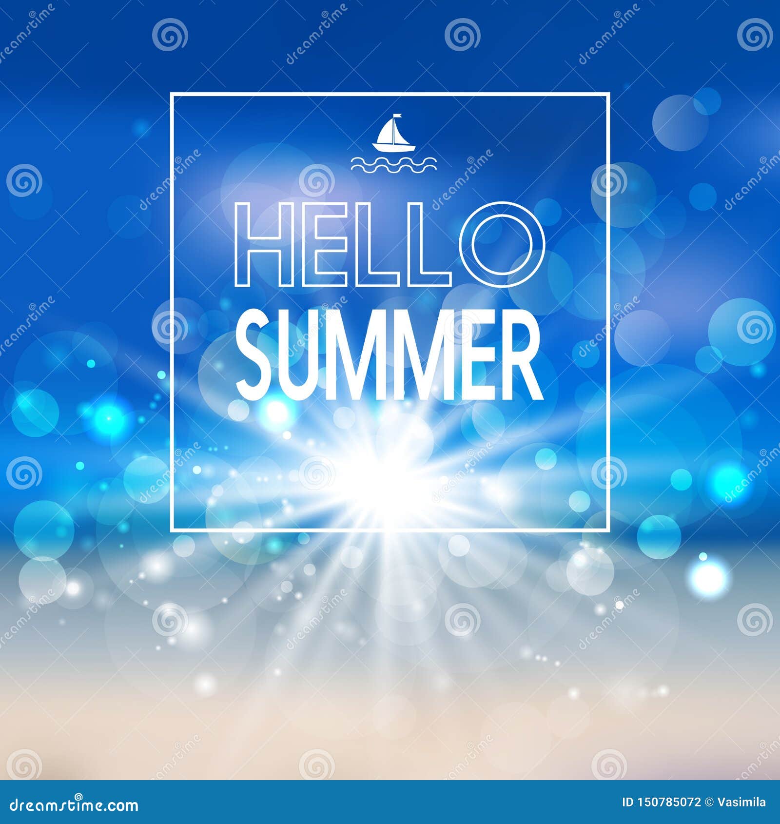 Banner with sea stock vector. Illustration of sunrise - 150785072