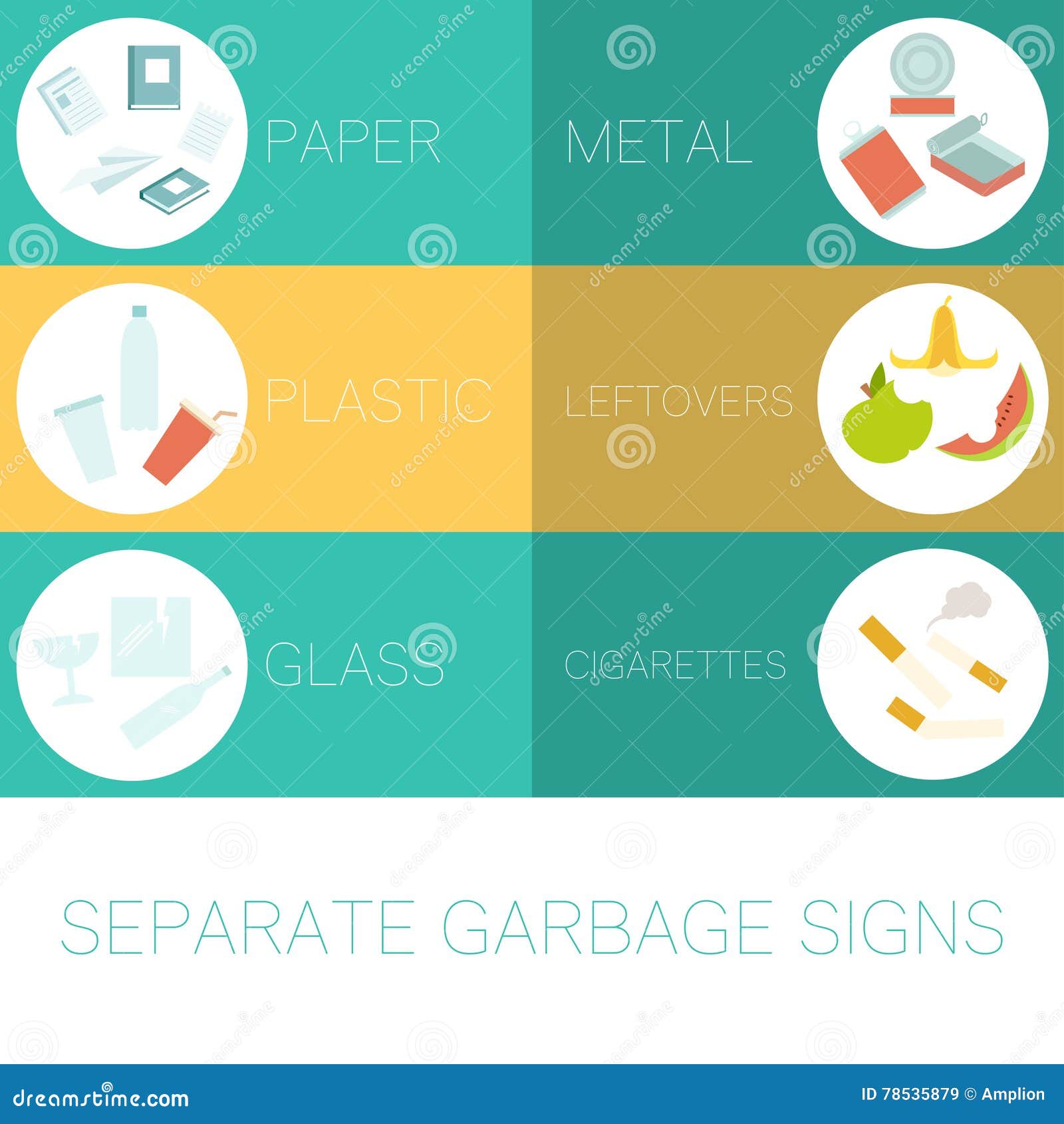 Banner of separate garbage stock vector. Illustration of conservation ...