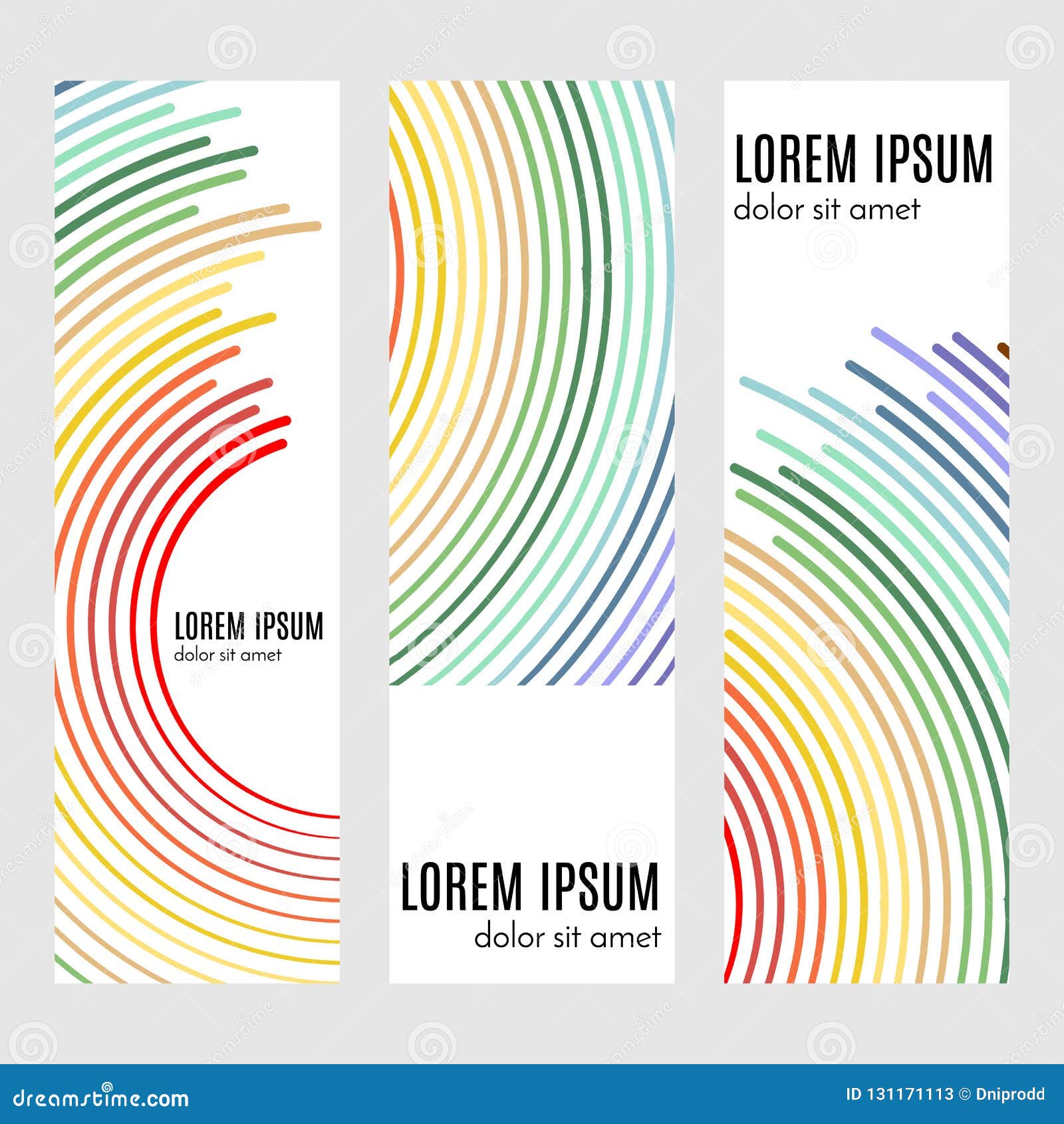 Set of Abstract Vertical Header Banners with Curved Lines Stock Vector ...