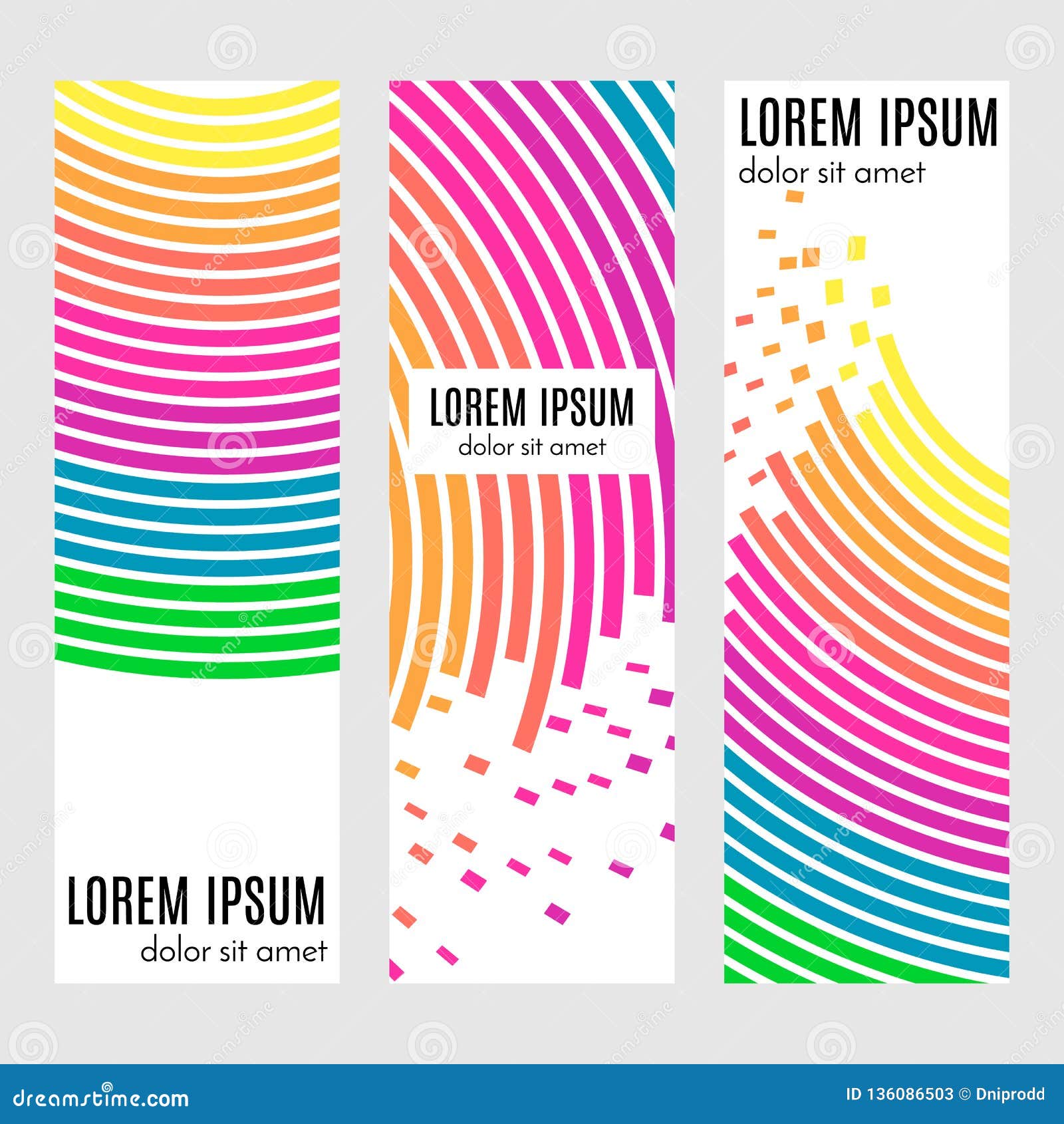 Set of Abstract Vertical Header Banners Stock Vector - Illustration of ...