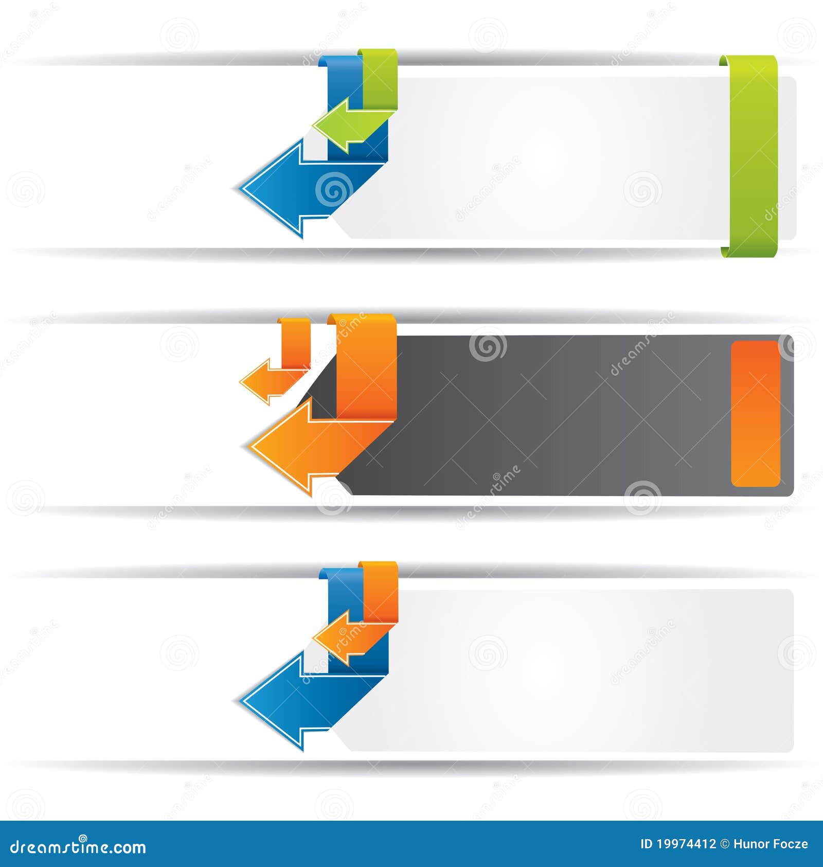 Banner Set with Arrows and Shadow Stock Vector - Illustration of shapes ...