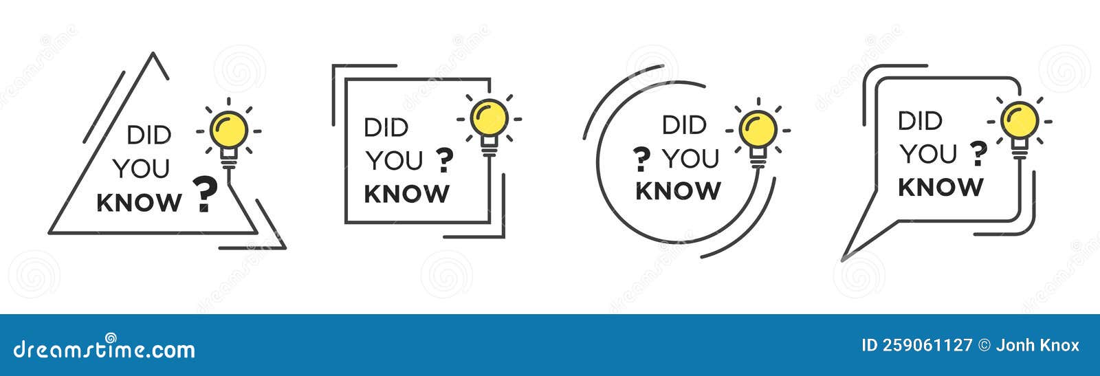 Banner Set Did You Know. Template with Message Speech Bubble and ...