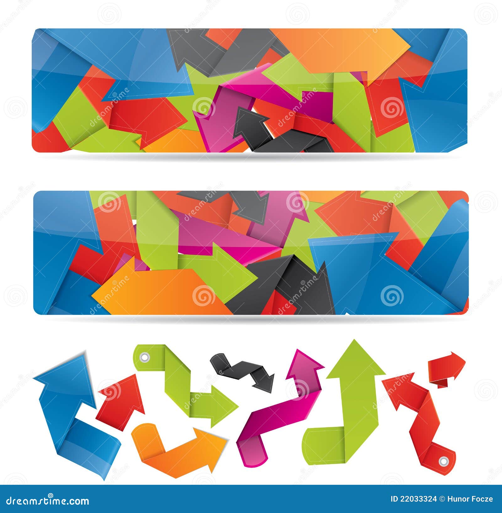 Banner Set Filled with Arrows Stock Vector - Illustration of backdrop ...