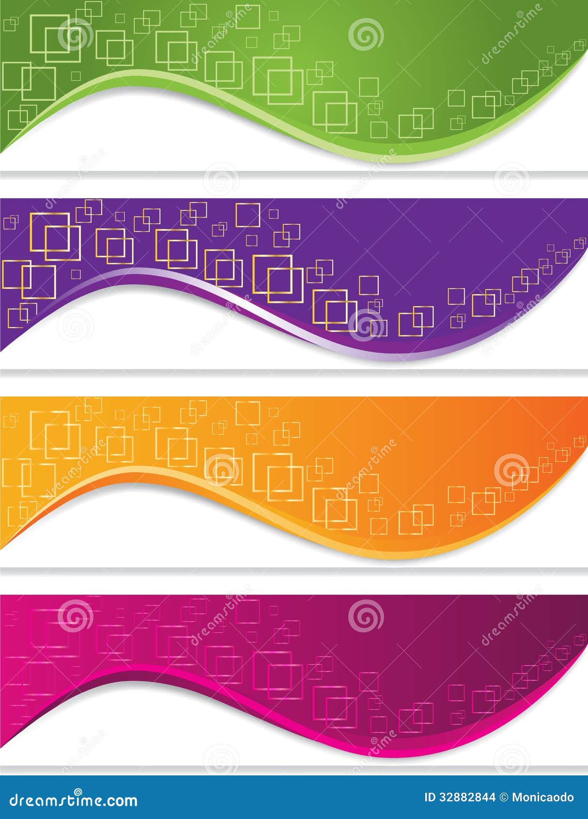 Banner Set with Geometric Forms Stock Vector - Illustration of magic ...