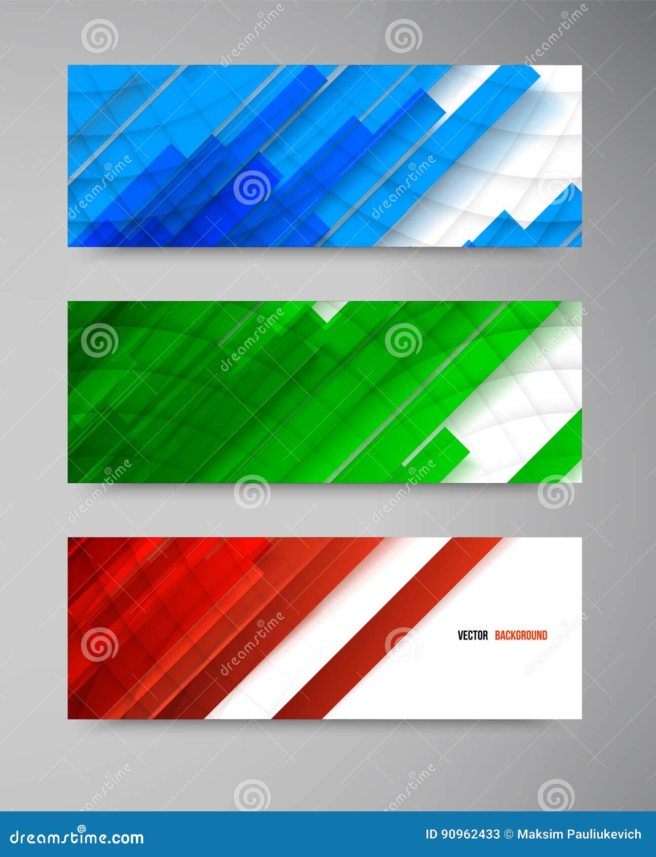 Banner Set . Red Line. Strips Stock Illustration - Illustration of ...