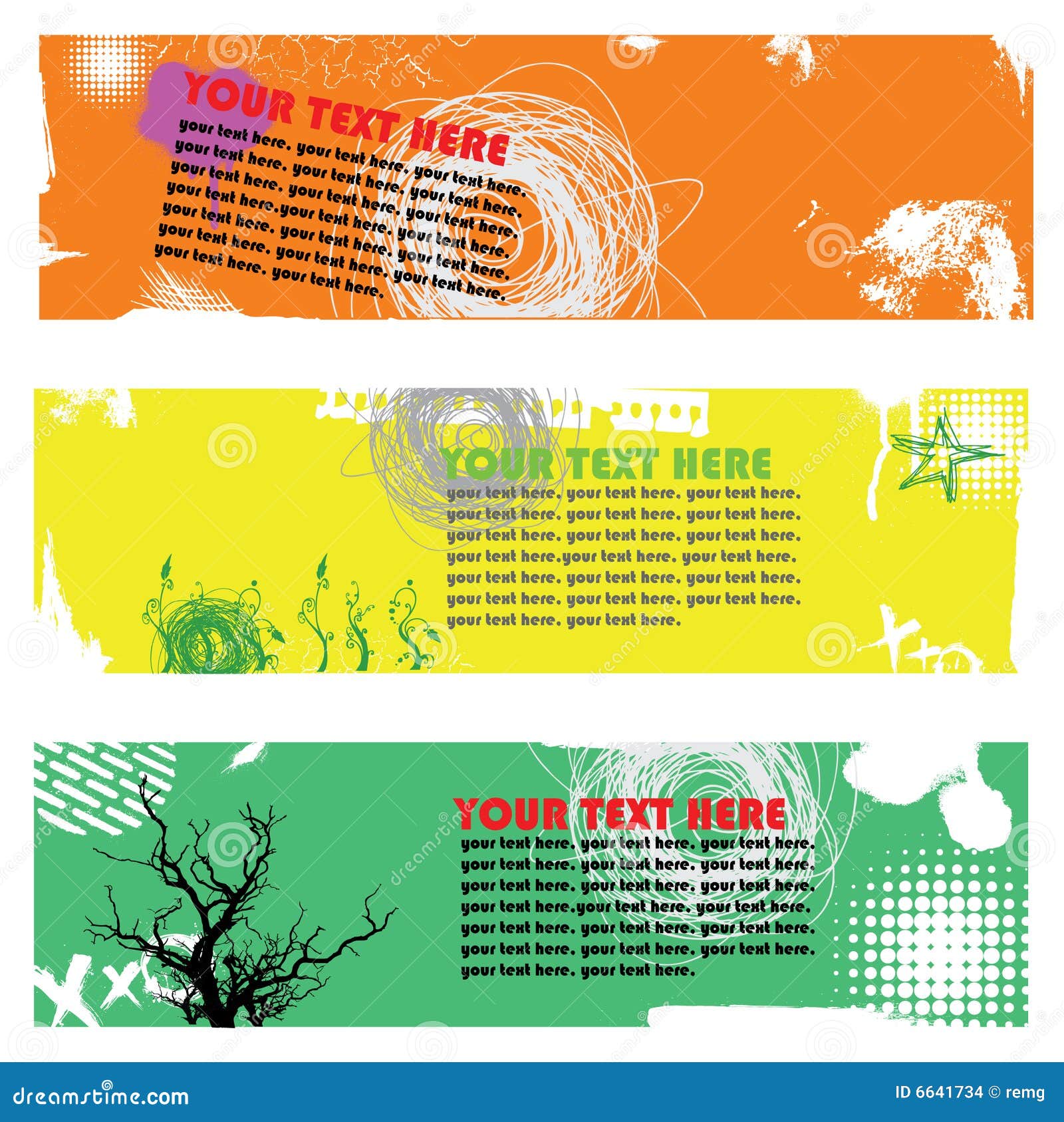 Banner set with scribble stock vector. Illustration of curl - 6641734