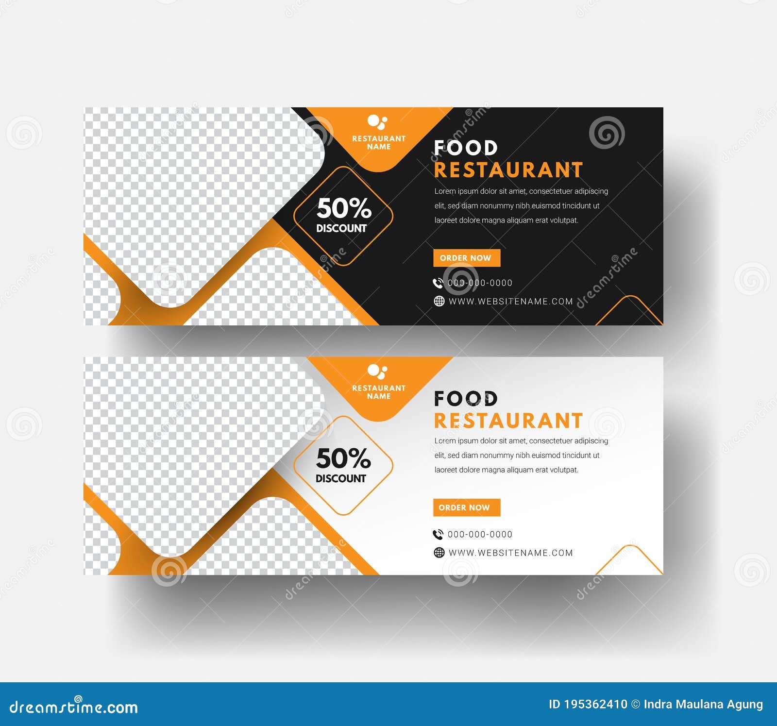 Banner Set Template, for Restaurant Food Promotion Stock Vector ...