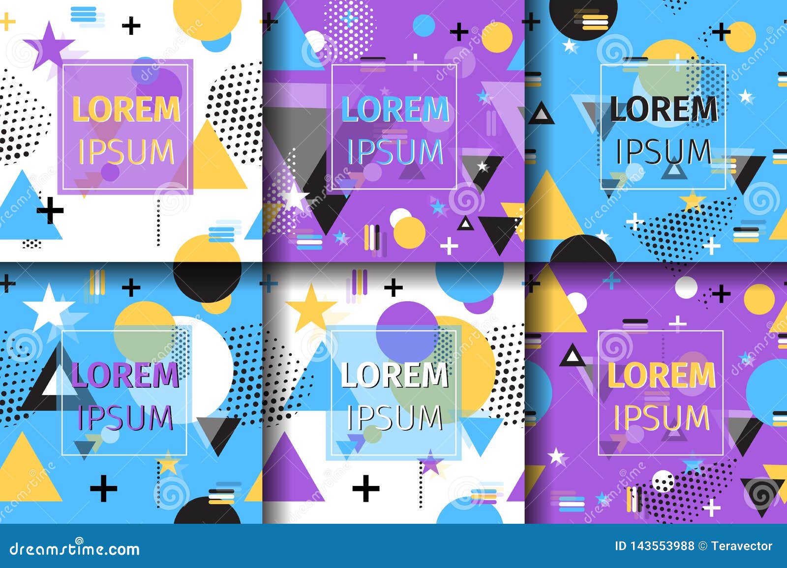 Banner Set Vector Illustration Geometric Pattern. Stock Vector ...