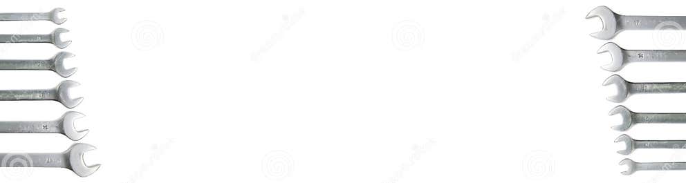 Banner Set of Wrenches on a White Background Stock Photo - Image of ...