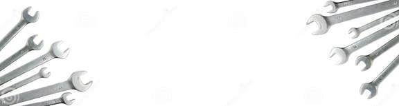 Banner Set of Wrenches on a White Background Stock Photo - Image of ...