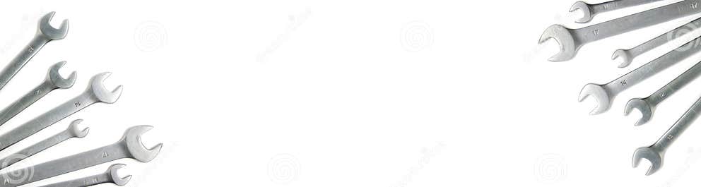 Banner Set of Wrenches on a White Background Stock Photo - Image of ...