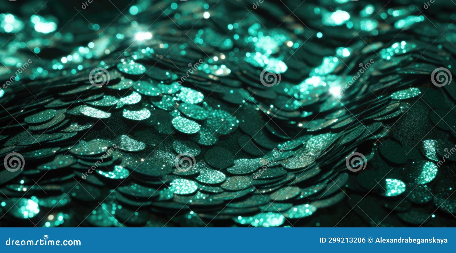 Banner with Shiny Turquoise Fabric, Background Image Stock Illustration ...