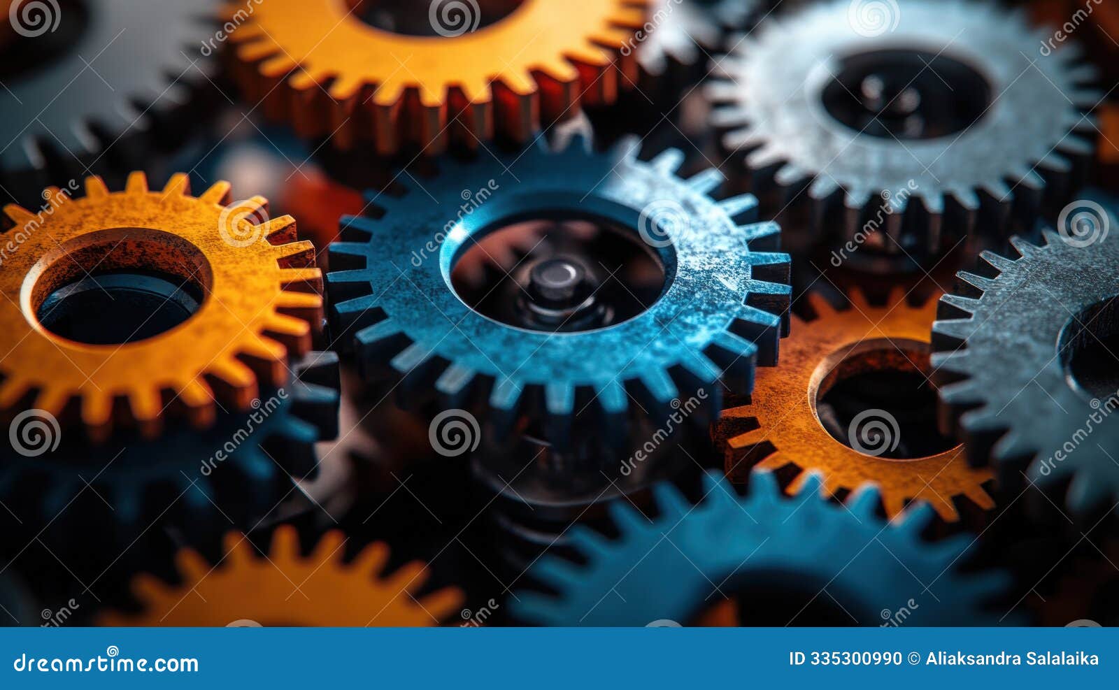 Banner Showcasing Teamwork Strategy Concept with Gears and Cogs Working ...