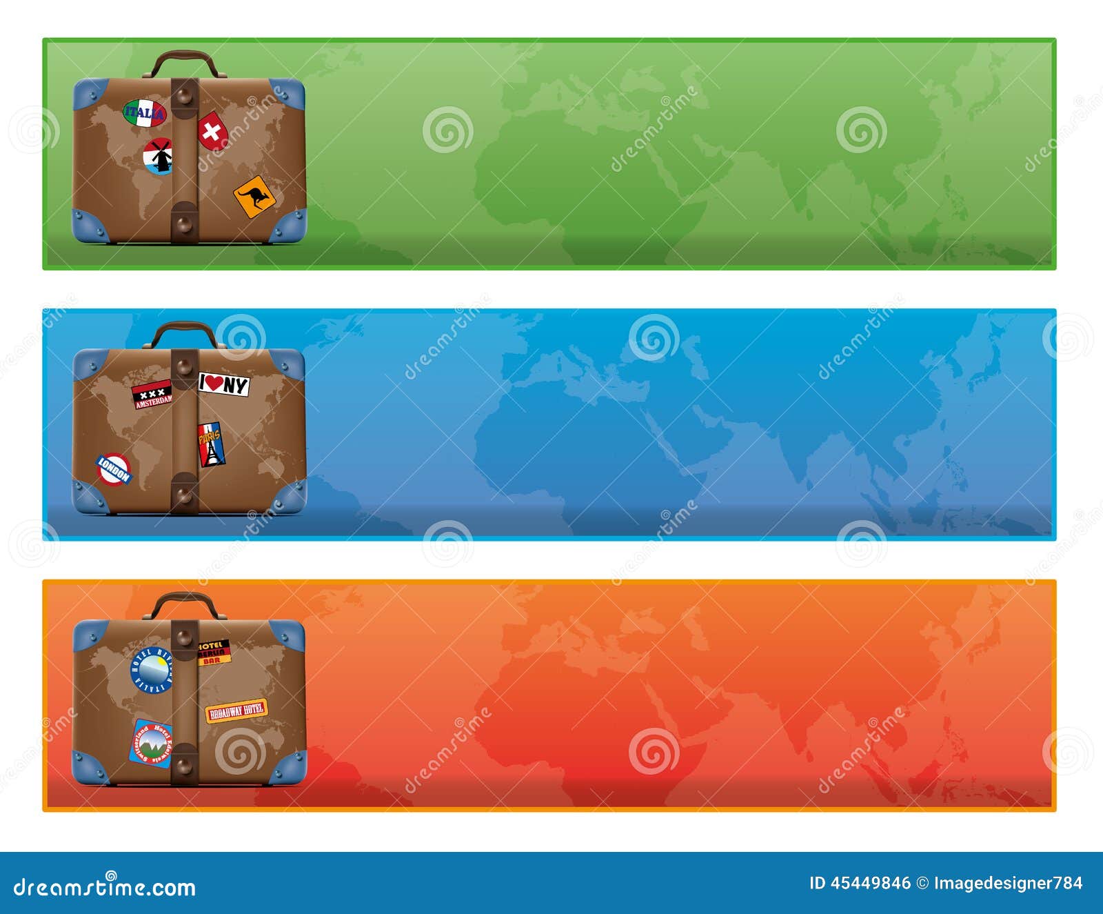 Banner or Sign with World Traveler Suitcase Stock Illustration ...