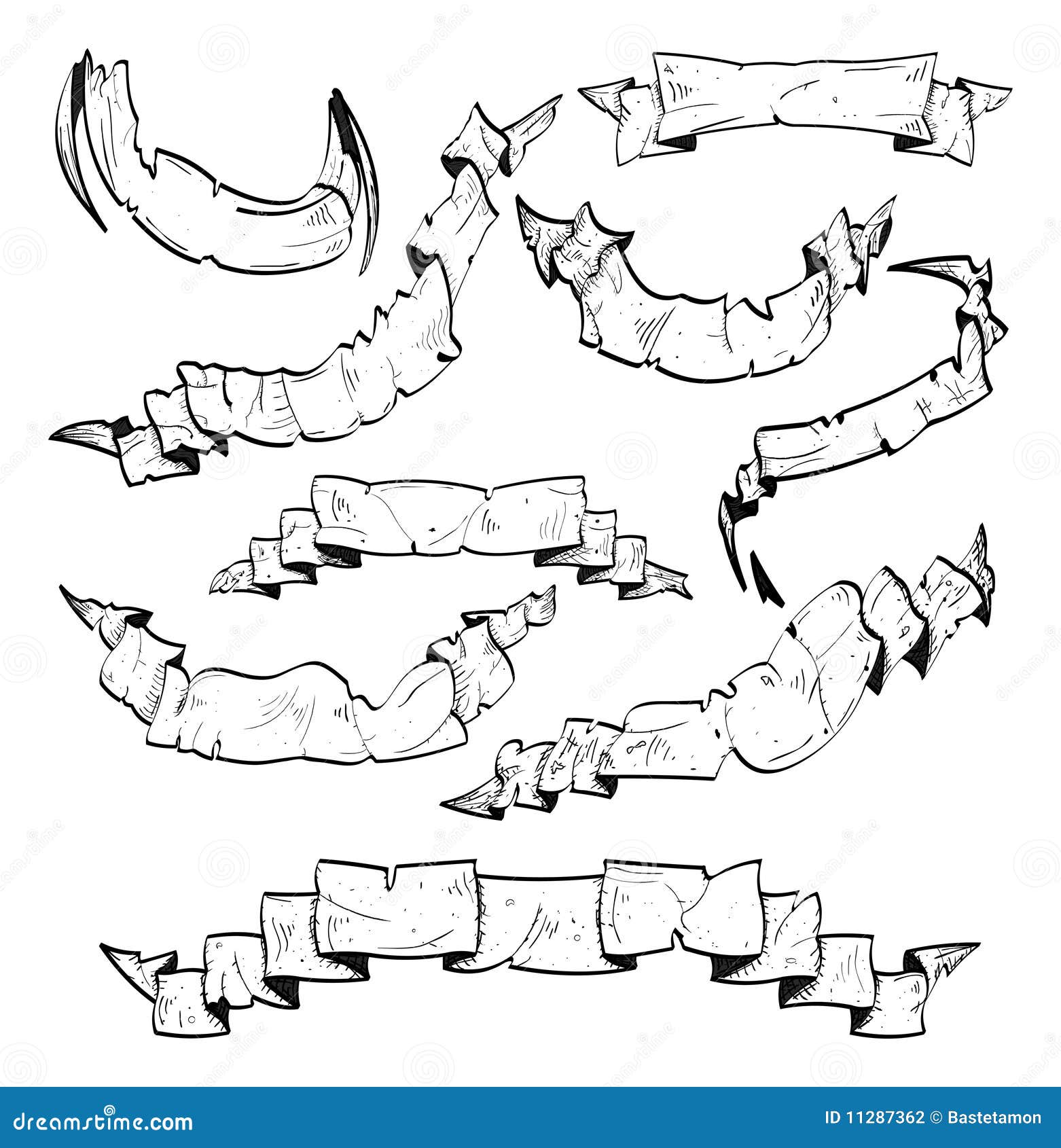 Banner sketches stock vector. Illustration of outline - 11287362