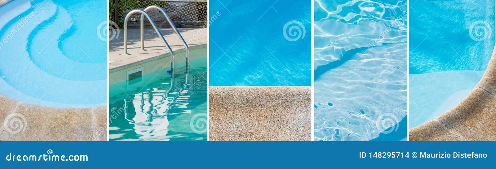 Banner with Some Swimming Pools for Background Stock Photo - Image of ...