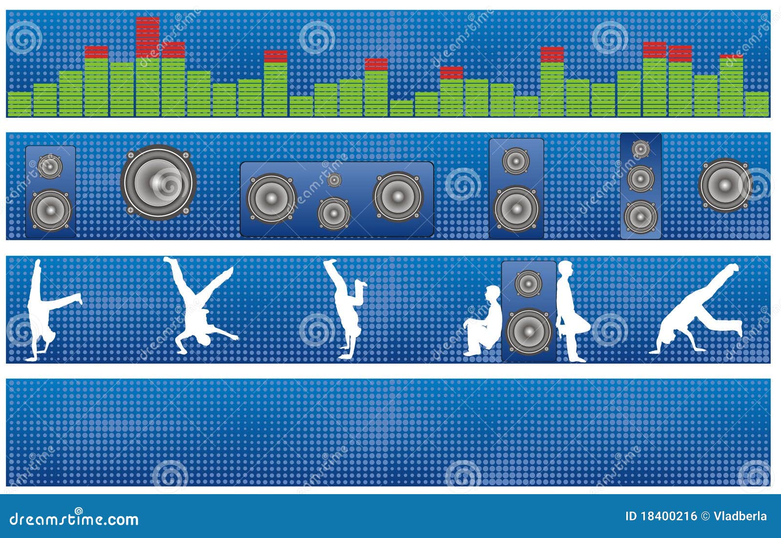 Banner Sound Level Speakers Disco Stock Vector - Illustration of show ...