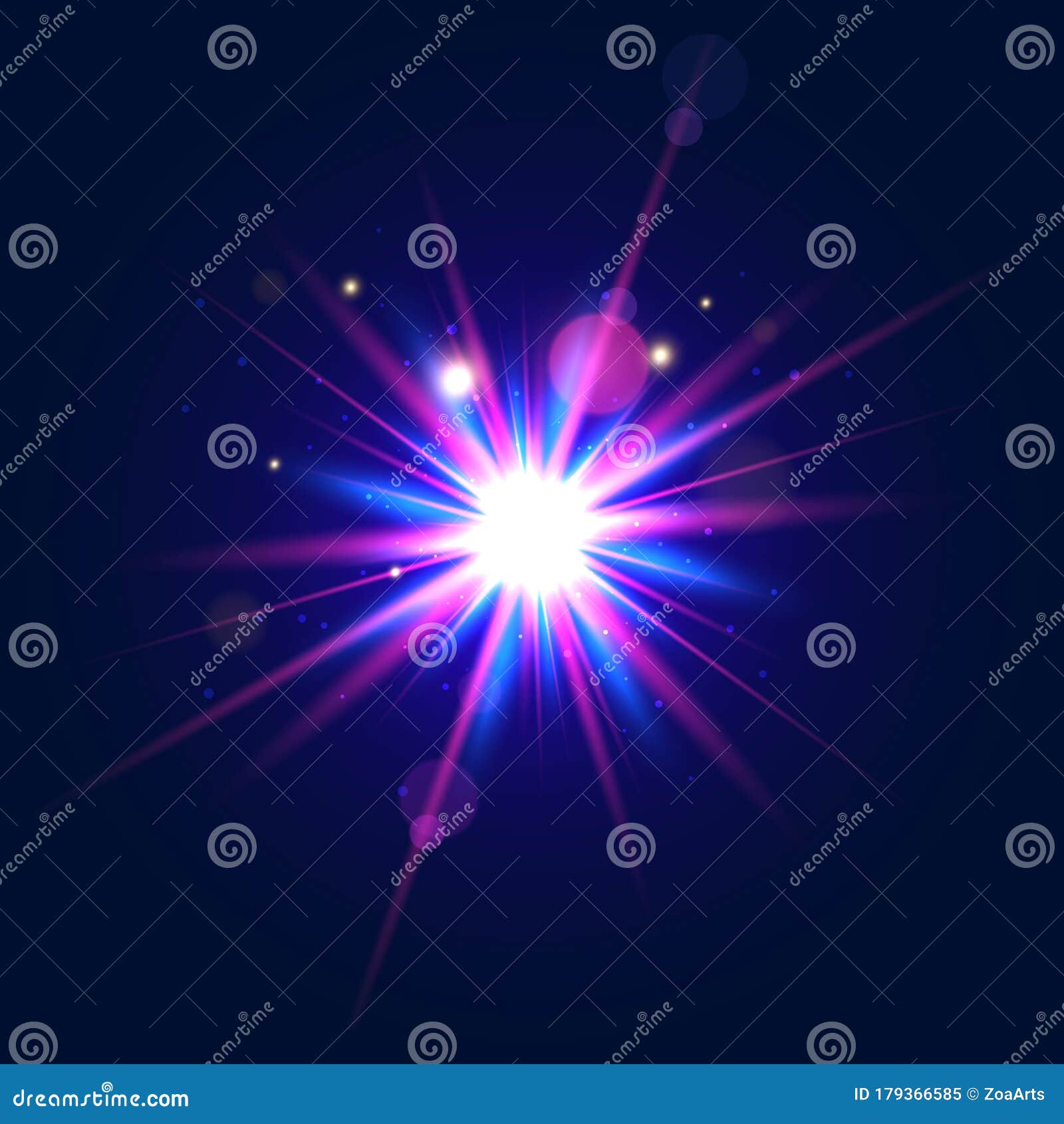 Vector Illustration Colorful Glow. Light Beam in Blue and Violet Colors ...