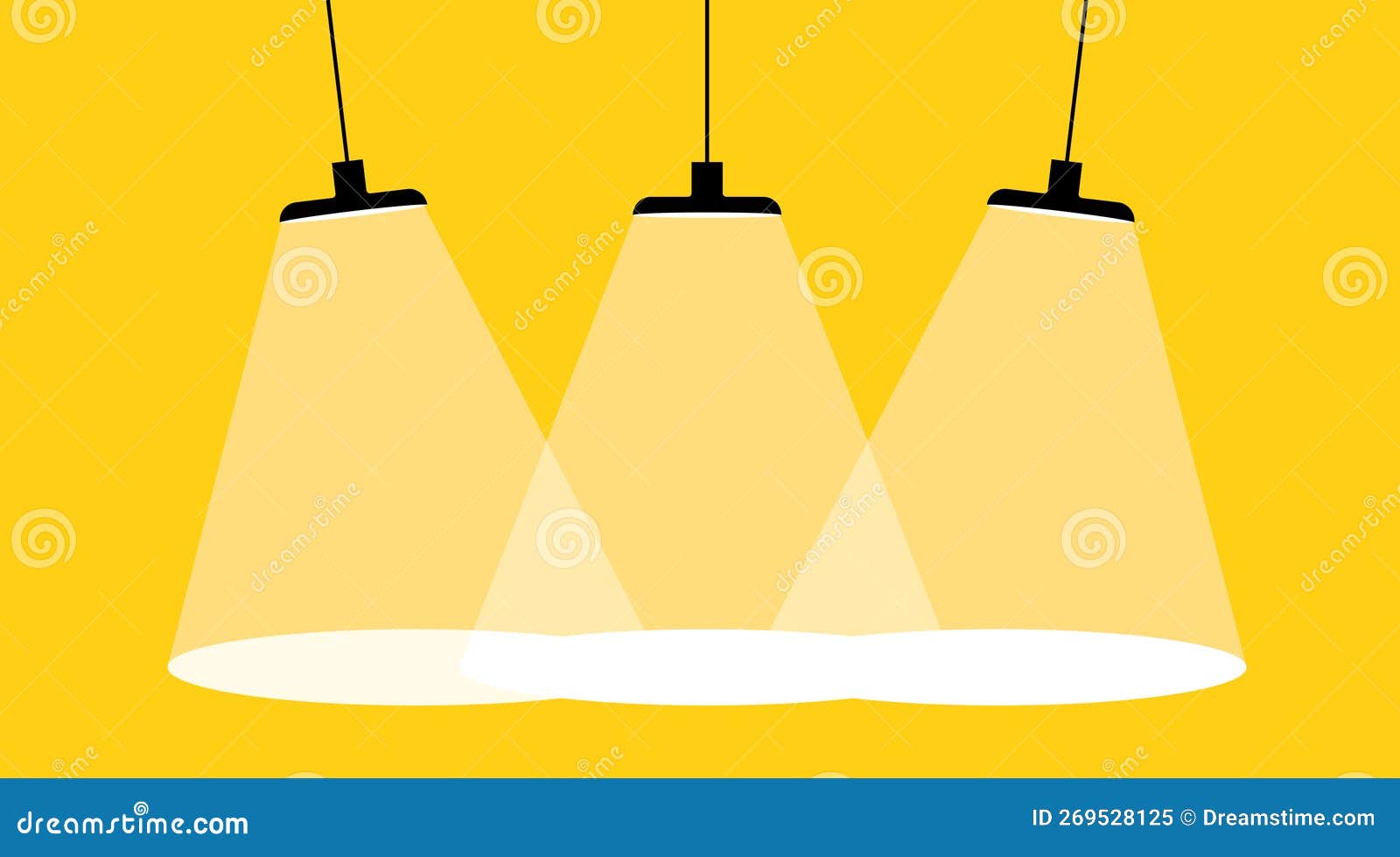 Banner Spotlight Background Icon. Hanging Lights Vector Stock Vector ...