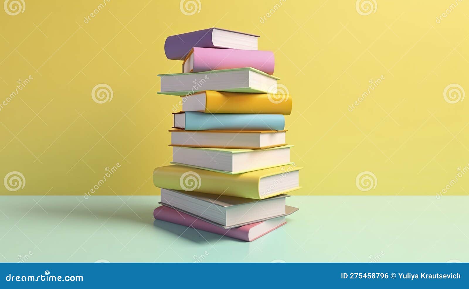 Banner with Stack of Books. Copy Space, Background Stock Illustration ...