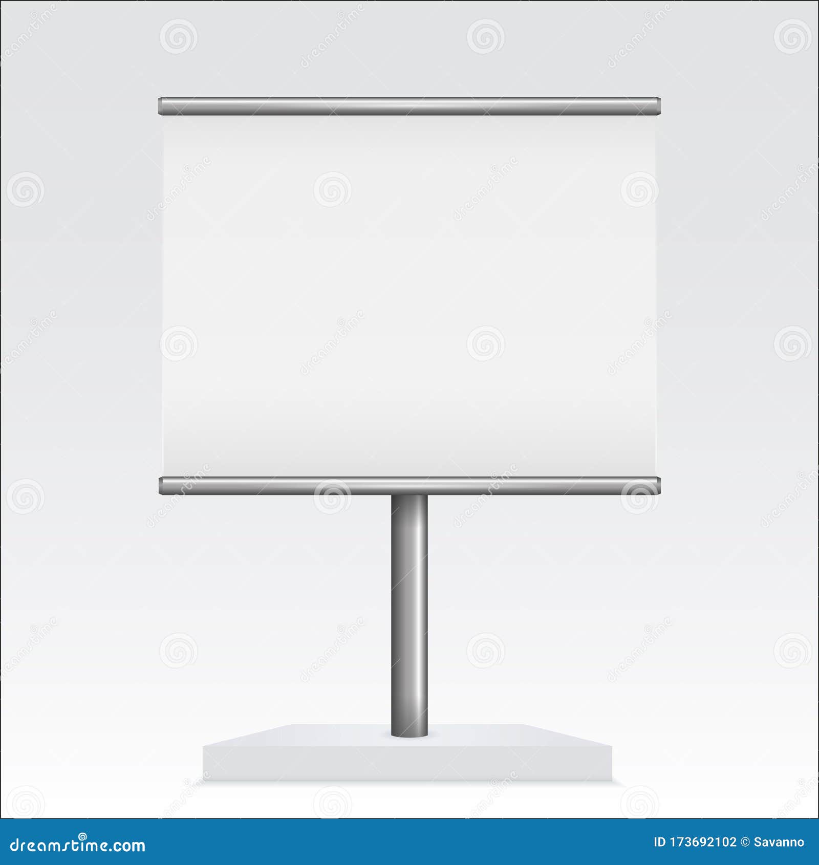 Banner Stand. with Blank White Board Stock Vector - Illustration of ...