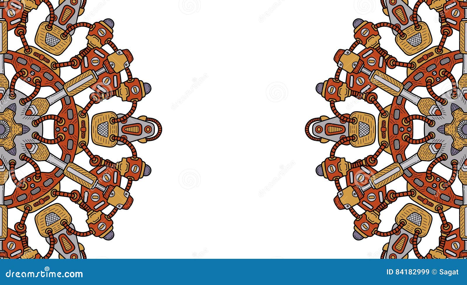 Banner with Steampunk Design Elements. Stock Vector - Illustration of ...