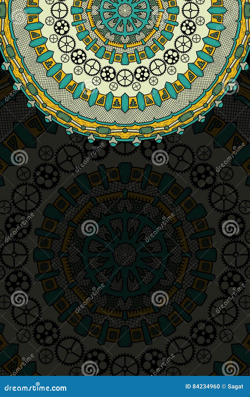 Banner with Steampunk Design Elements. Stock Vector - Illustration of ...