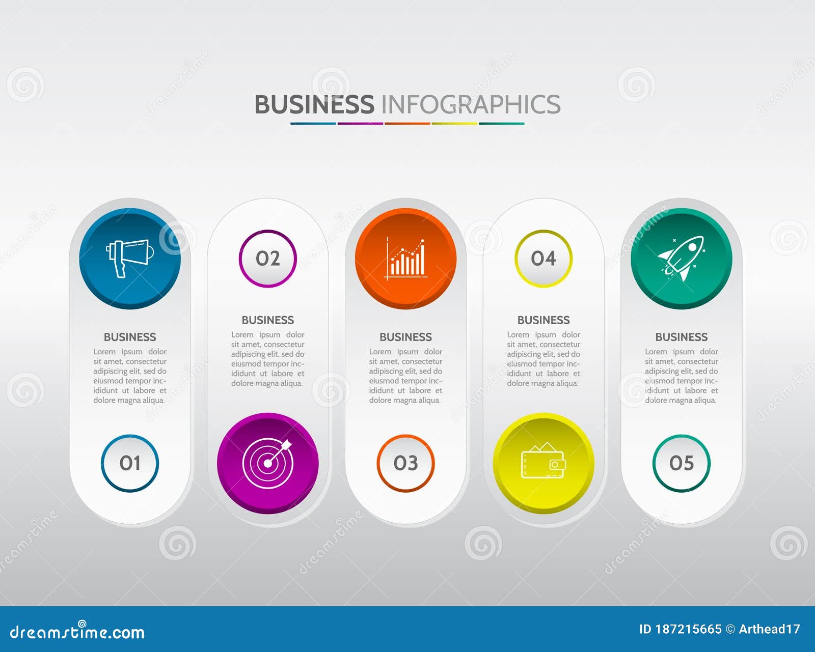 Banner 6 Steps Business Infographic Template with Step Up Options ...