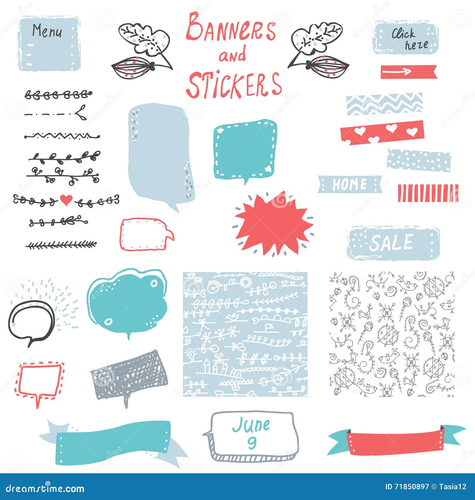 Banner and Stickers Set for the Web Design Elements Stock Vector ...