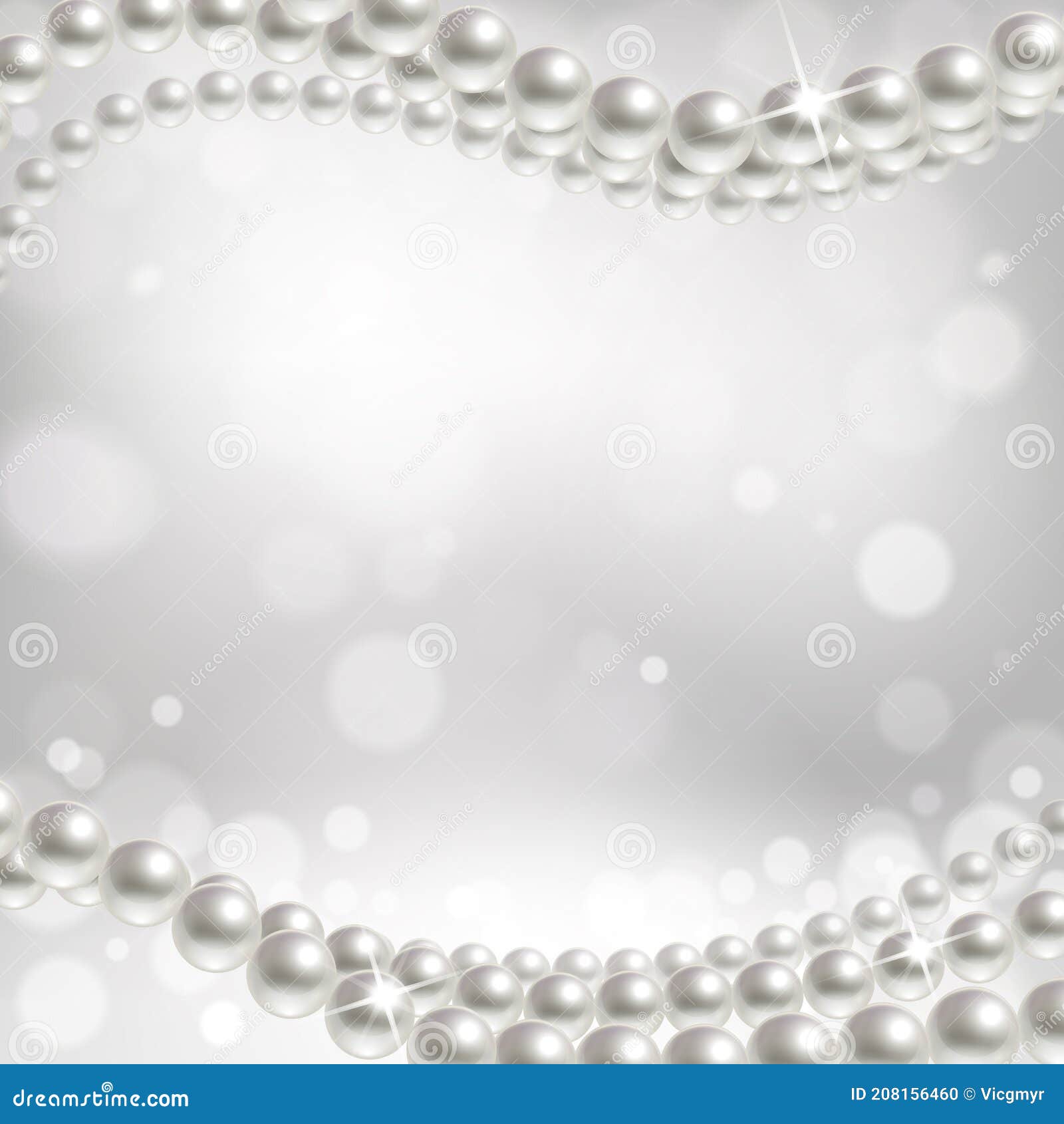 Banner with Strings of Pearls Stock Vector - Illustration of clip ...