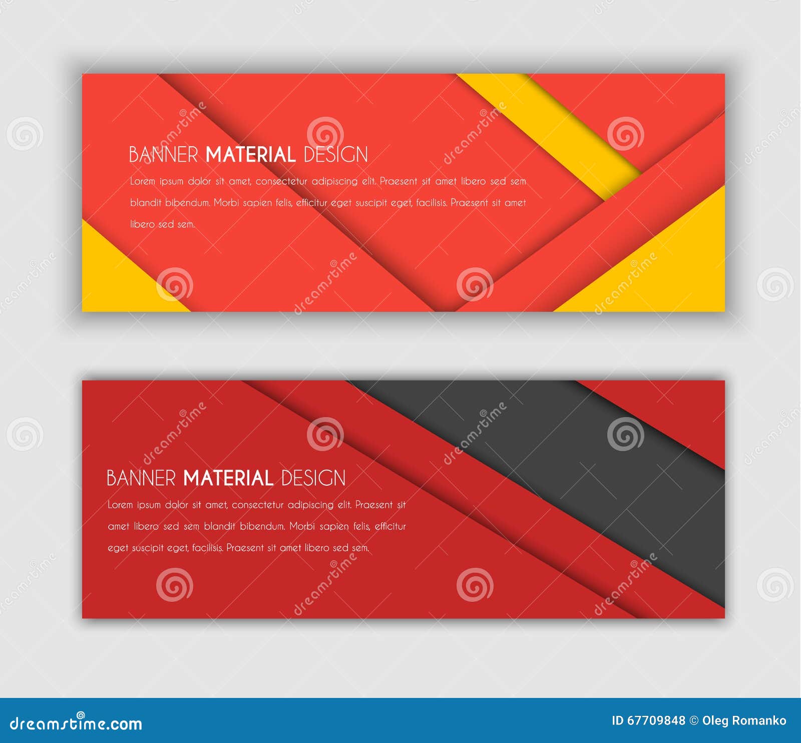 Banner in the Style of the Material Design Stock Vector - Illustration ...
