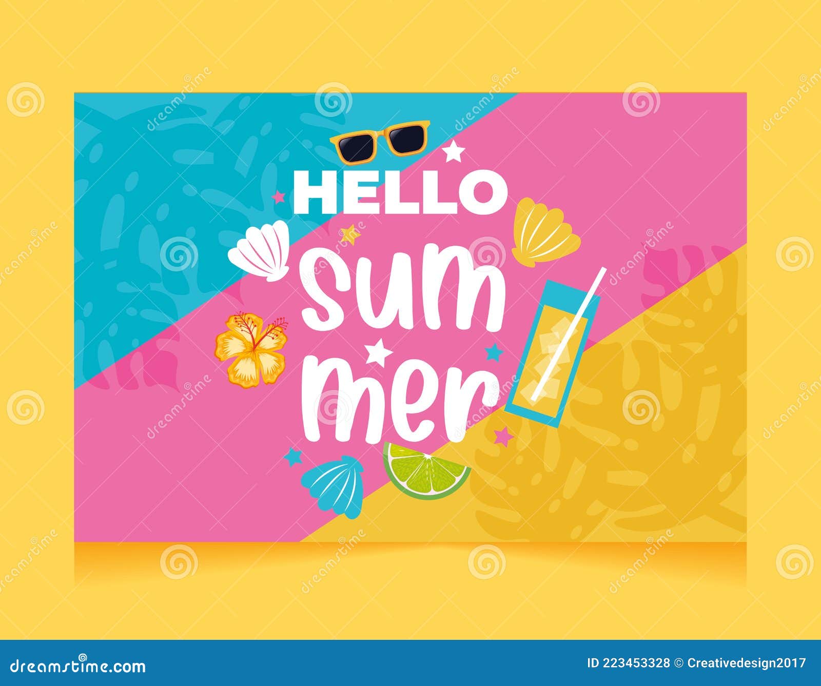 Summer banner stock vector. Illustration of vector, label - 223453328