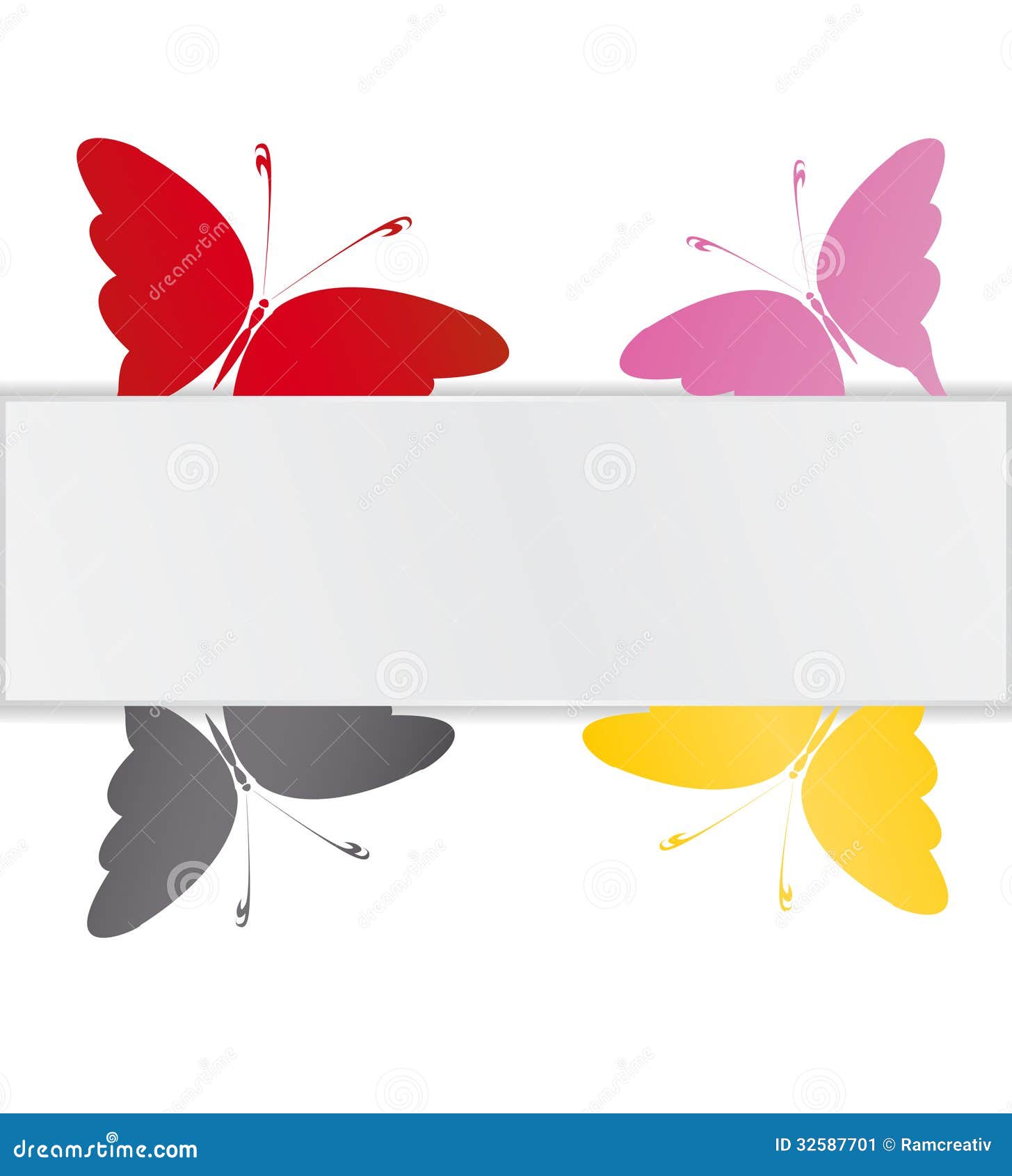 Banner Surrounded by Butterflies Stock Vector - Illustration of design ...