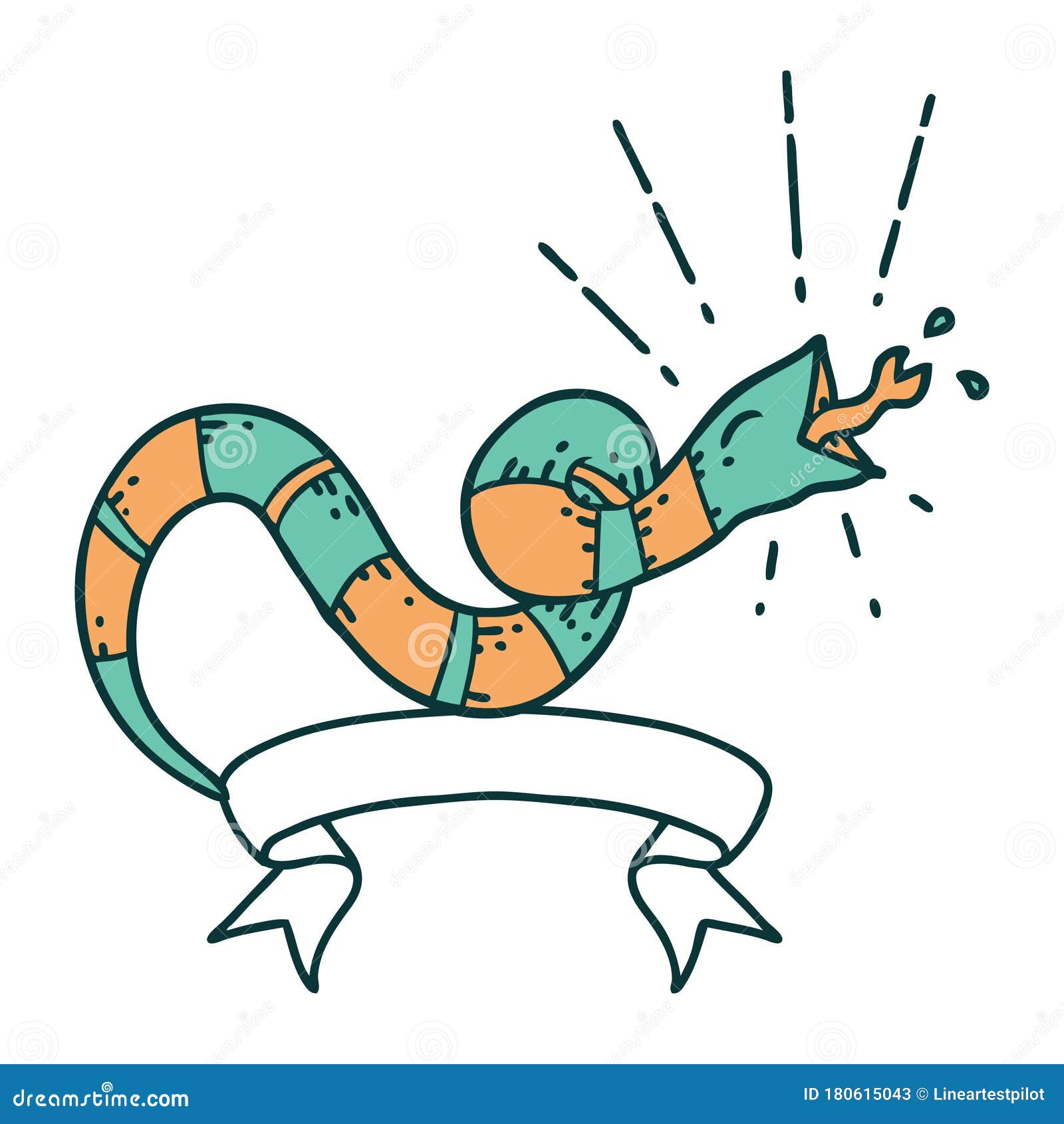 Banner with Tattoo Style Hissing Snake Stock Vector - Illustration of ...