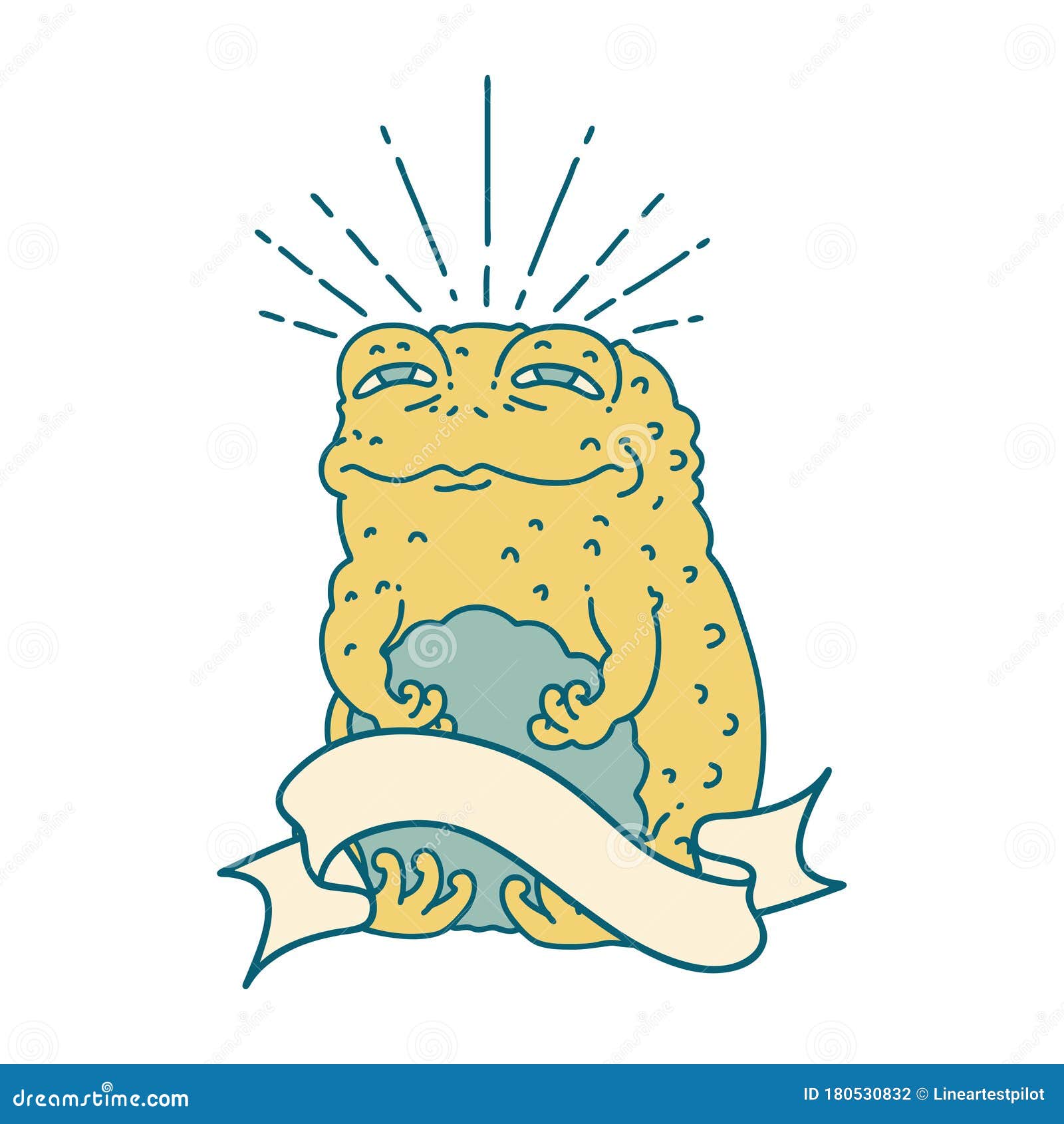 Banner with Tattoo Style Toad Character Stock Vector - Illustration of ...