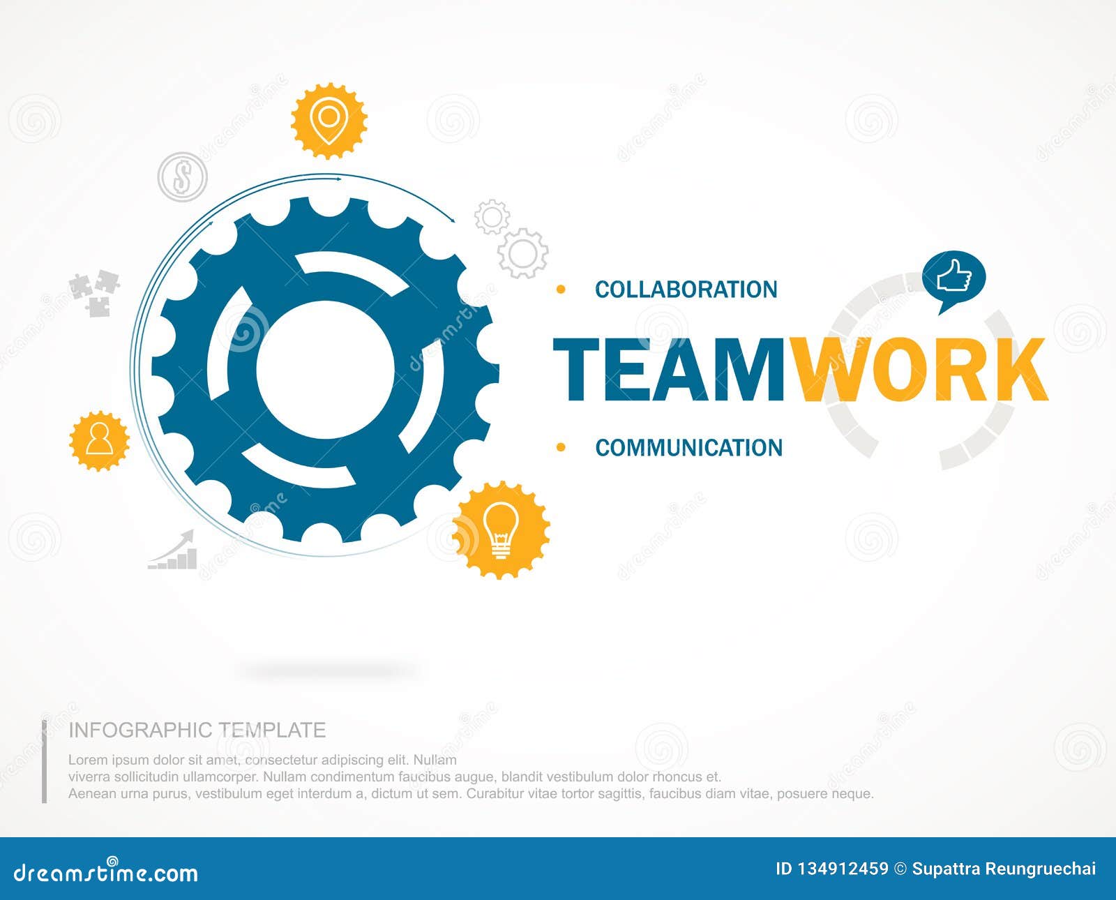 Banner Teamwork and Gear Concept Stock Vector - Illustration of ...